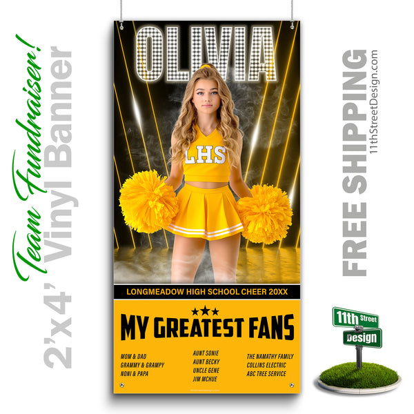 11th Street Design | Sports Fundraising Banner | All Star Cheer