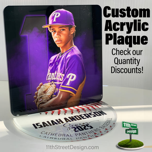 11th Street Design | Custom Acrylic Plaque | The GOAT Baseball