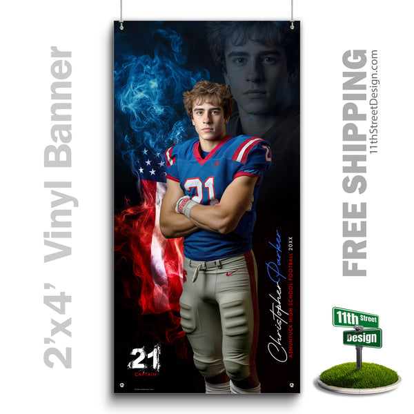 11th Street Design | Custom Sports Banner | Reflection American Football
