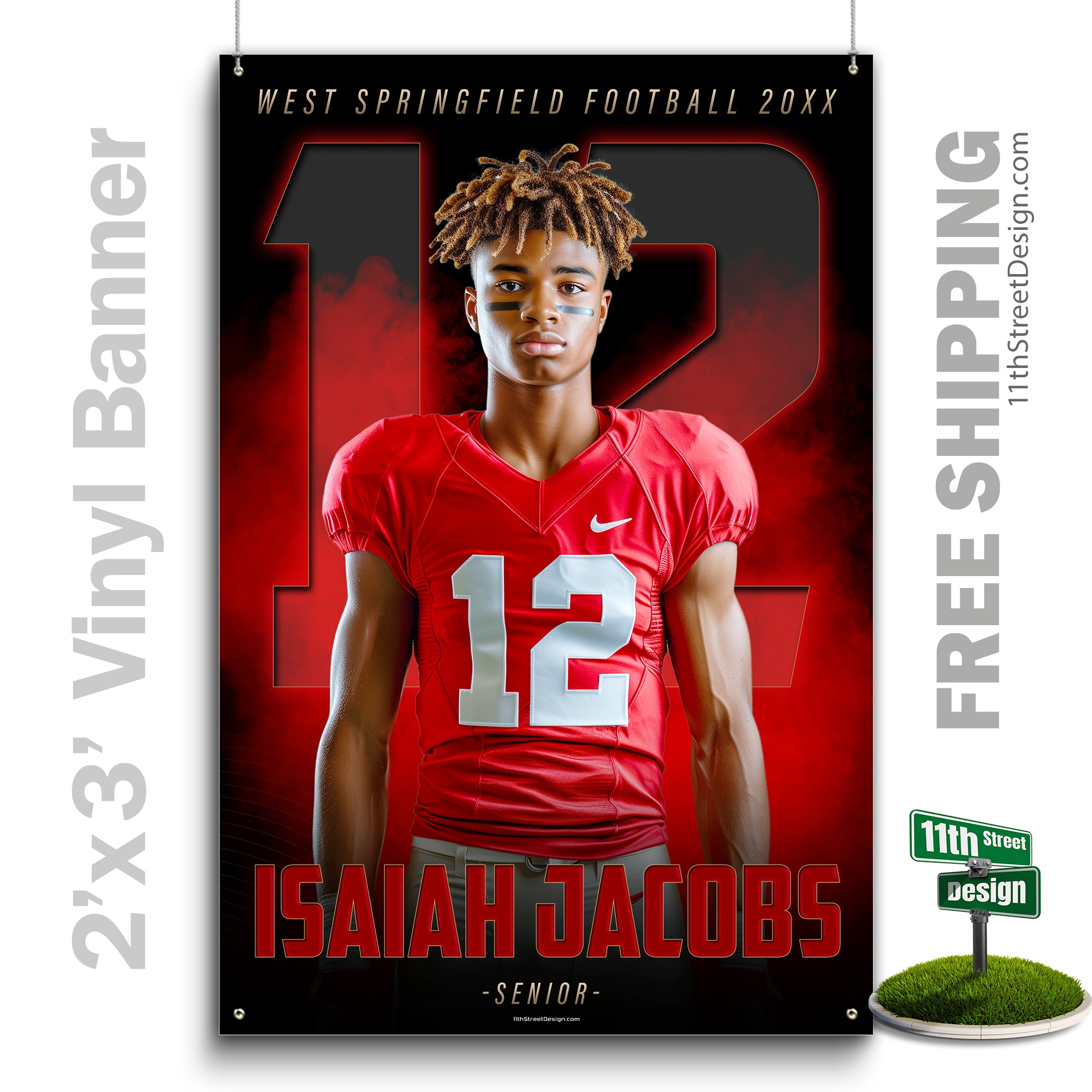 High School Senior Banners Custom Sports Banner | Senior Night | Cross