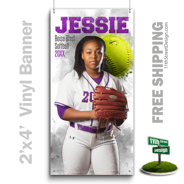 11th Street Design | Custom Sports Banner | In The Zone Softball