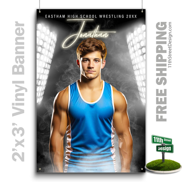 11th Street Design | Custom Sports Banner | Smokey Lights Wrestling