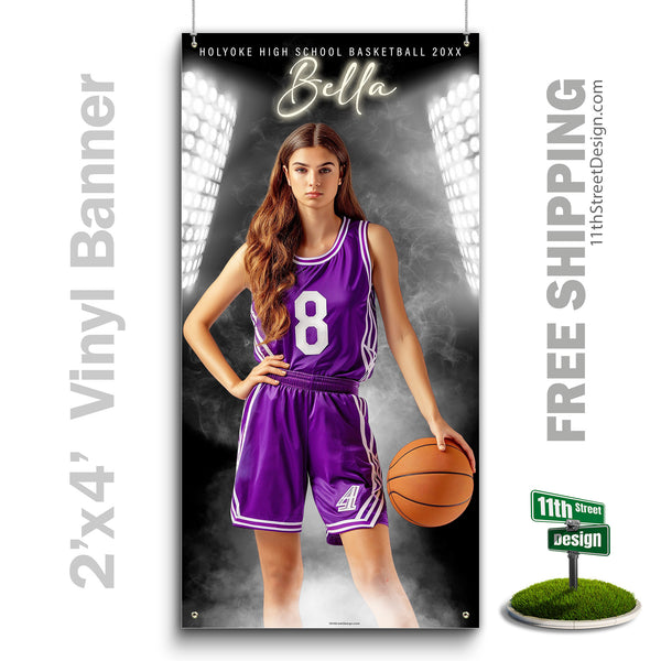 11th Street Design | Custom Sports Banner | Smokey Lights Basketball