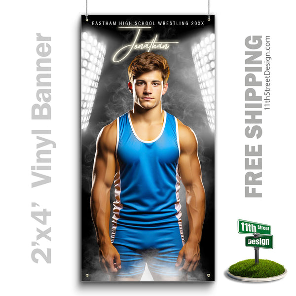 11th Street Design | Custom Sports Banner | Smokey Lights Wrestling