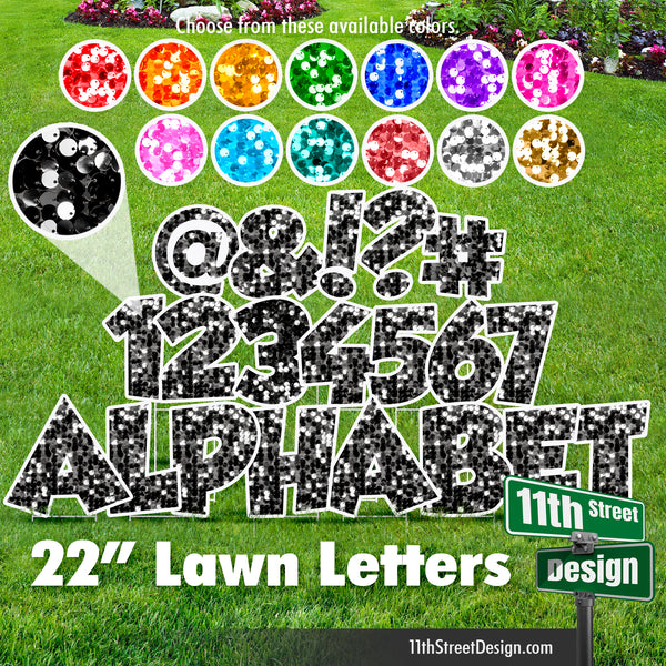 11th Street Design | Yard Card Set | 22" GroBold Font Sequin Glitter ...