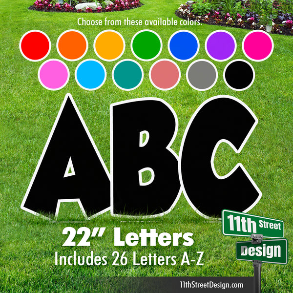 11th Street Design | Yard Card Set | 22" GroBold Font Solid Alphabet ...