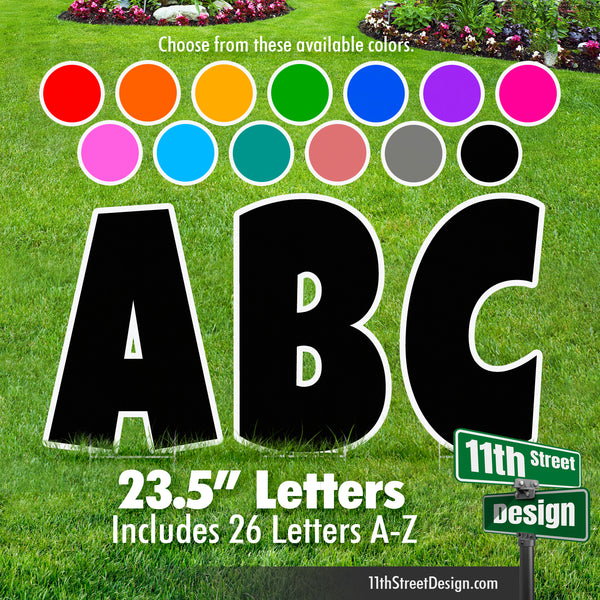 11th Street Design Yard Card Set 23 5 Luckiest Guy Font Solid